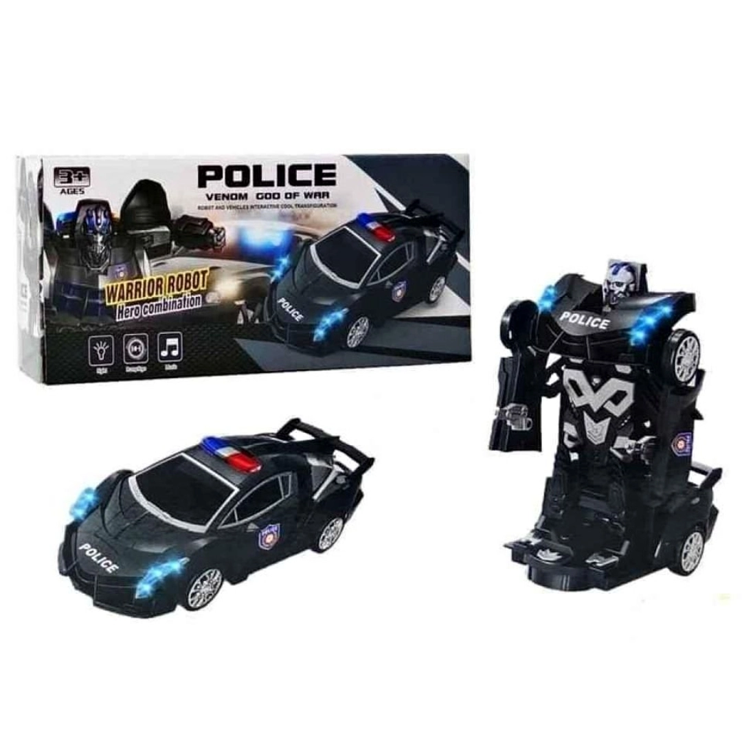 Police Venom God Of War Car Transform Robot With Realistic Sound And Lights