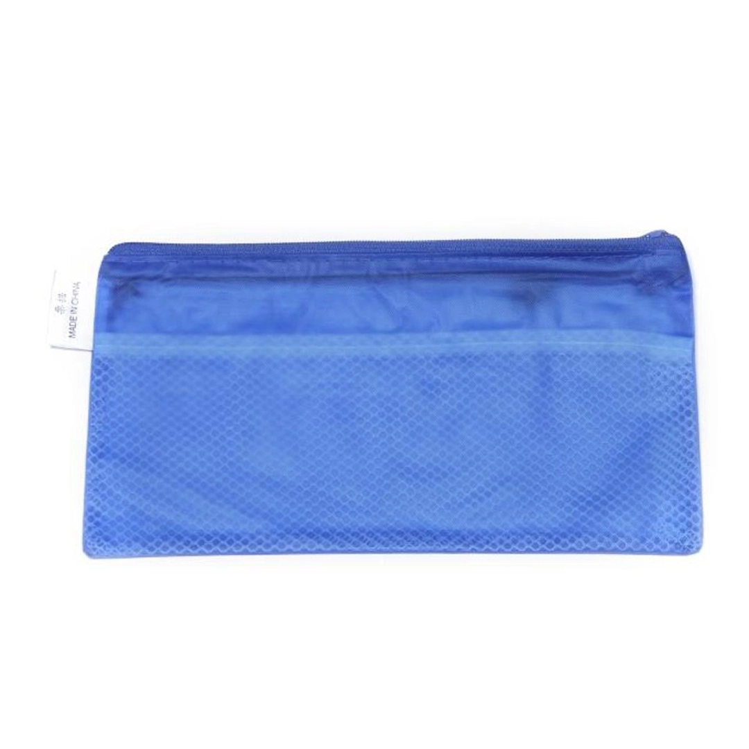 Plastic Zipper Bag Blue for Students
