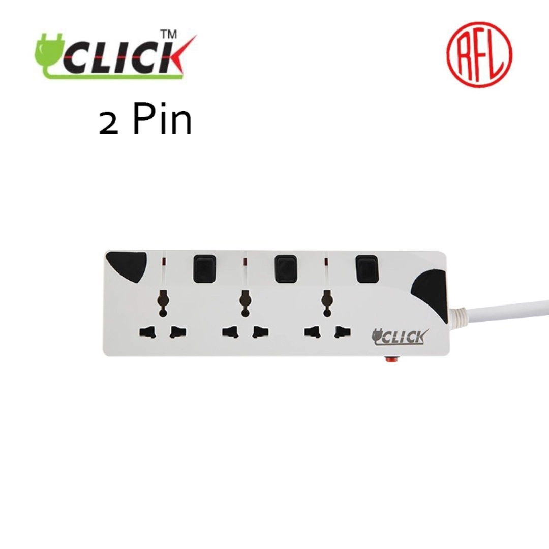 RFL Click 3 Socket Multi-plug 2 pin Multiplug