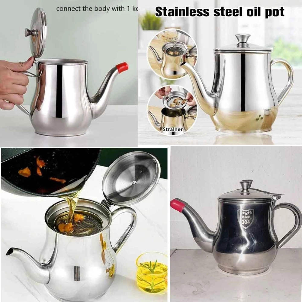 Stainless Steel Oil Tank Large Capacity Oil Bottle Kitchen Oil Filter ...