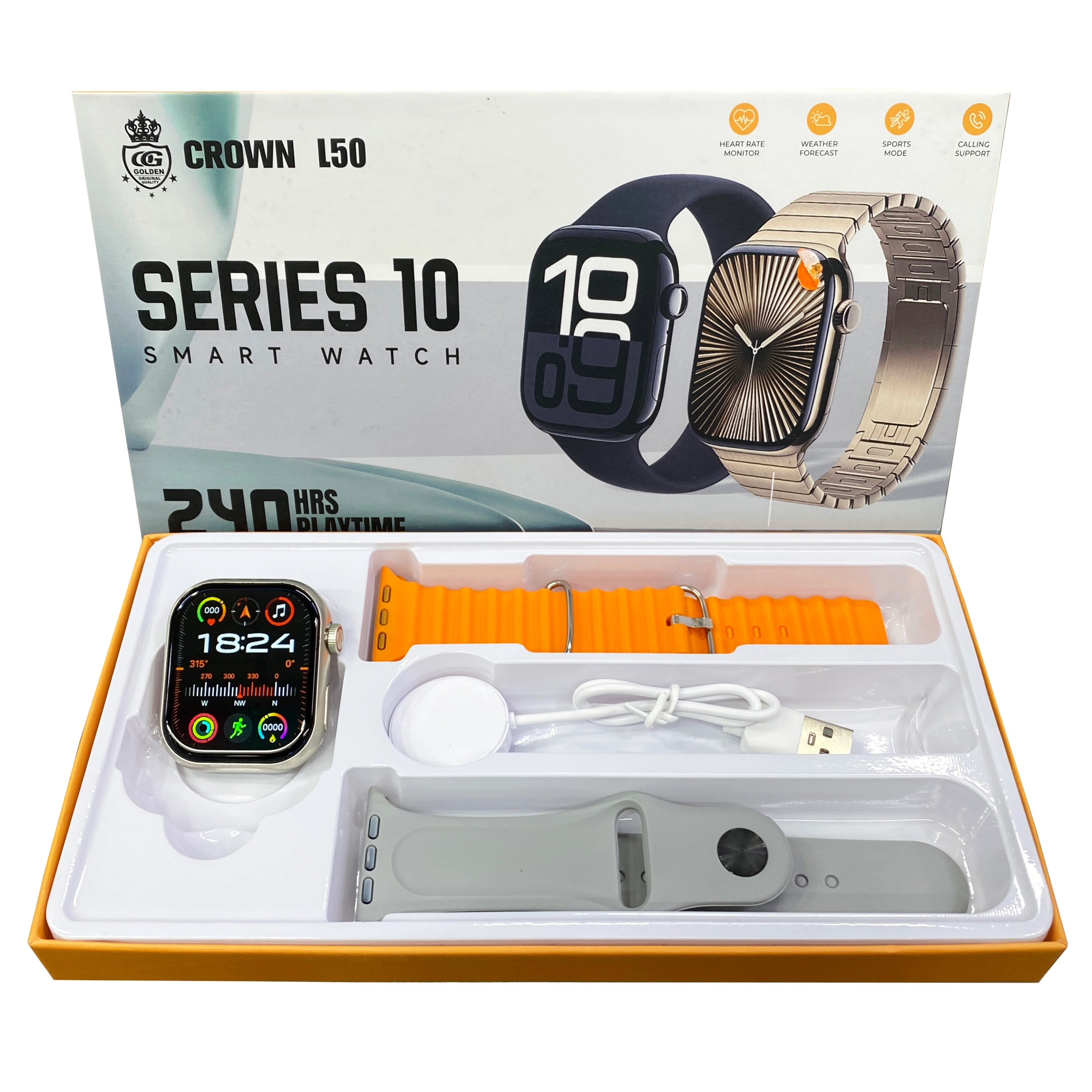 Crown L50 Series 10 BT Calling Smart Watch with 2 Straps