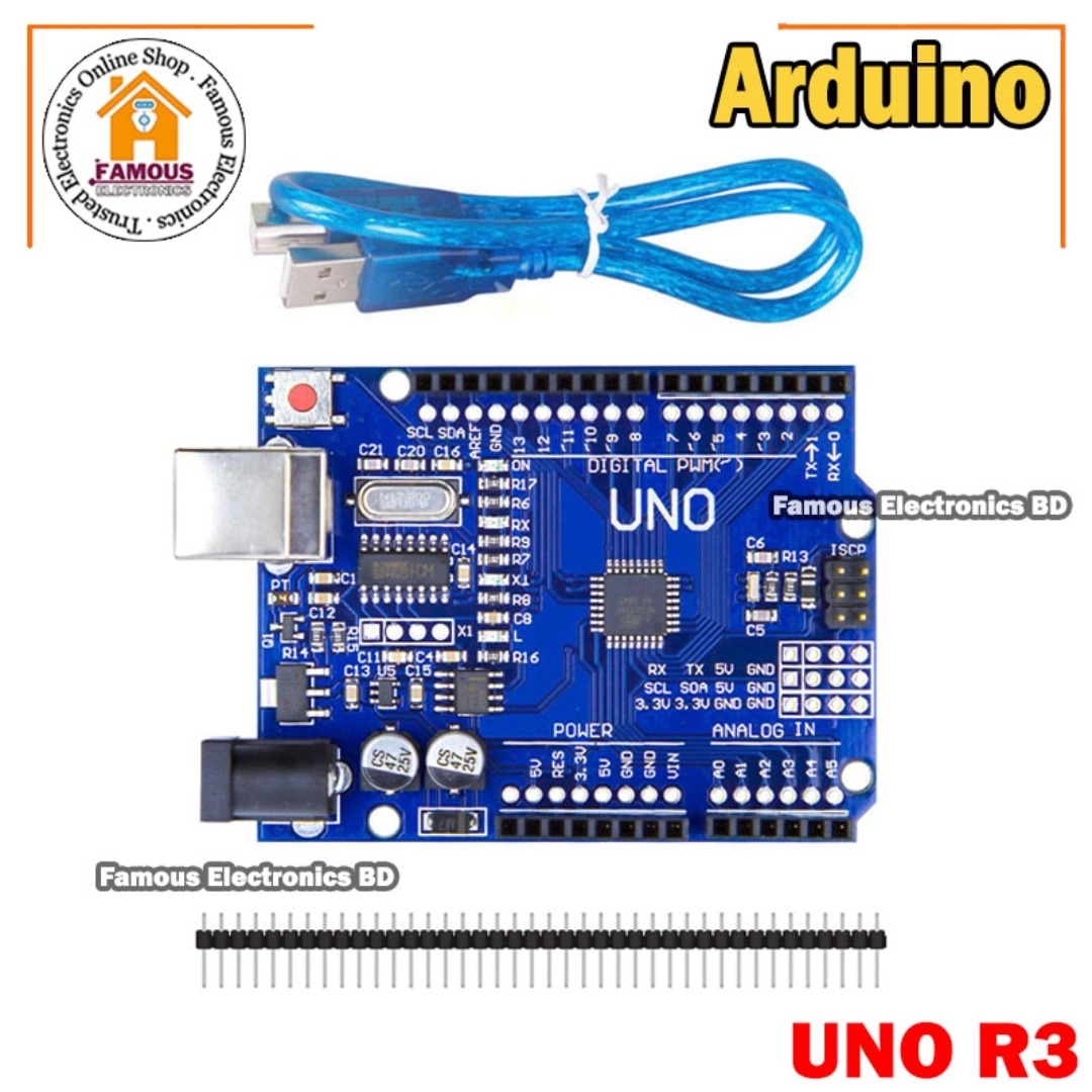 Arduino UNO R3 ATMEGA328P Chip CH340G Development Board with Data Cable ...