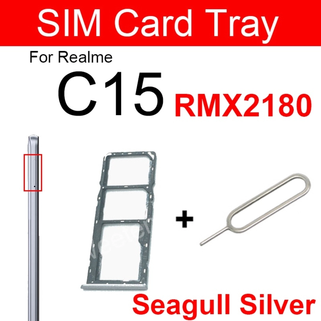 Realme C11 C12 C15 Sim Tray Micro SD Card Slot with Sim Ejector Pin ...