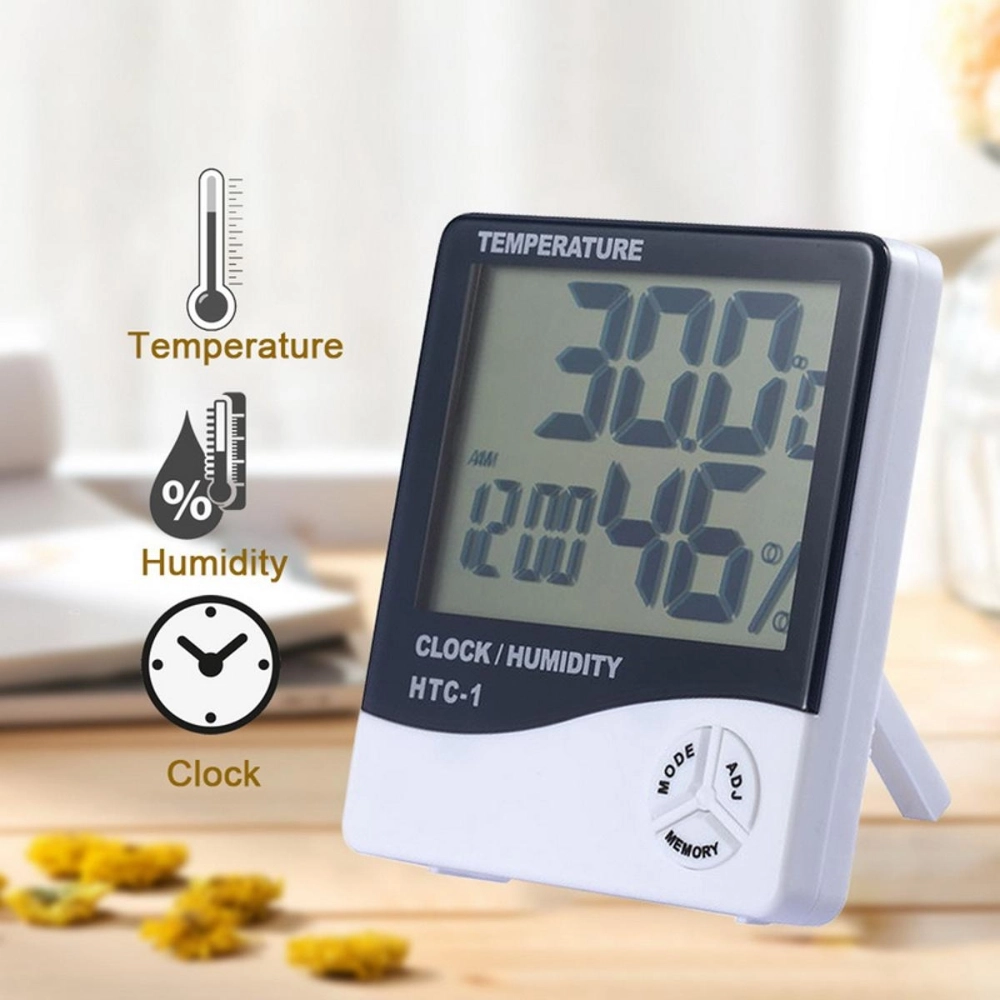 HTC-1 LCD Digital Room Temperature Meter Humidity Meter Clock