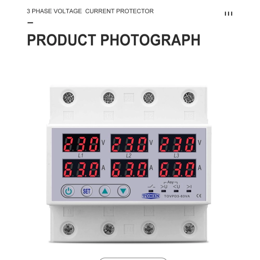 3 Phase Voltage Protector, 63A Tomzn