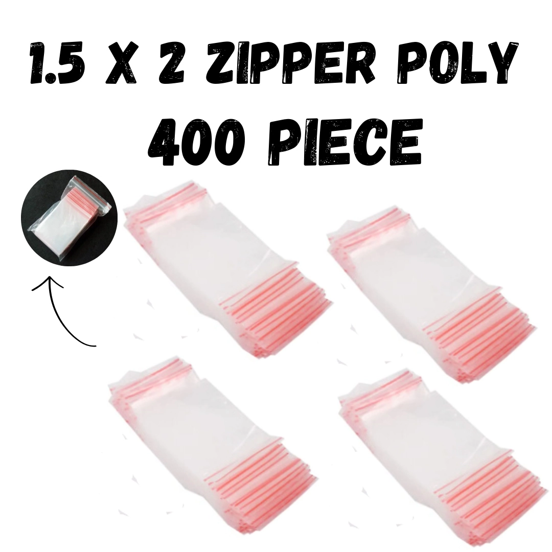 Zip/Zipper Lock Poly Bag- 1.5X 2 inch Pack of 400 Piece