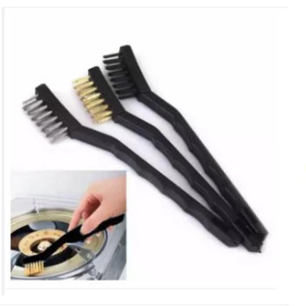 New 3Pc Wire Brush Set Small Mini Micro Steel Brass Nylon Diy Metal ...