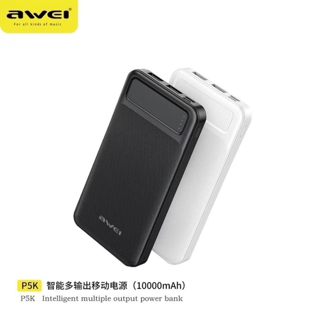 Awei P5k 10000mAh 2.1A Fast Charging Mini Portable Power Bank