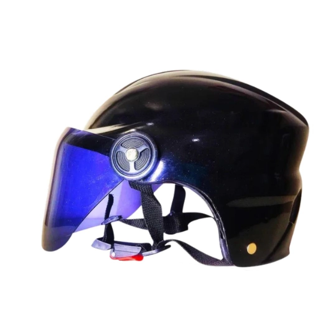 Black Color Half Face Bike Helmet – Pelion SFM Cap Style Helmet for Men ...