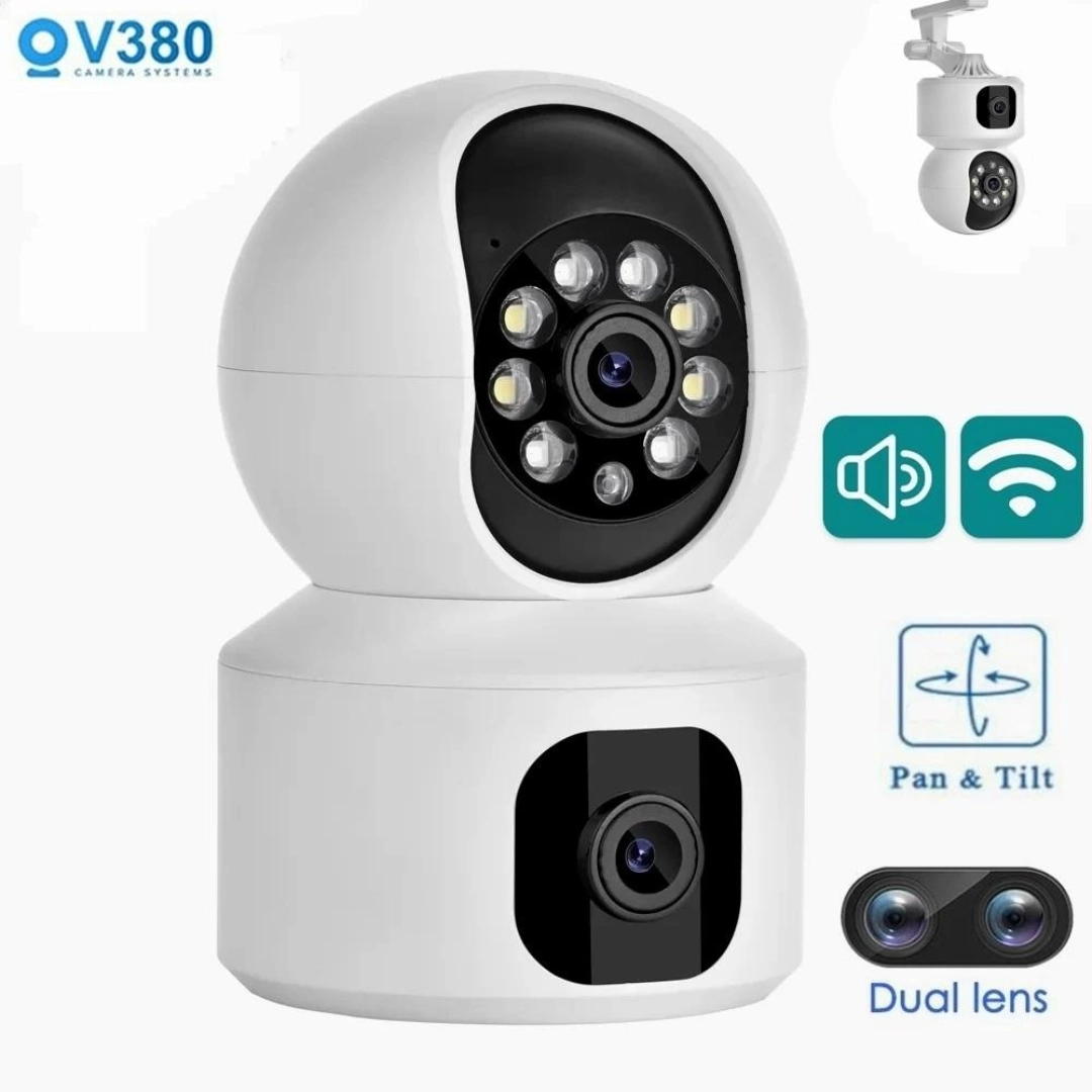 V380 4MP WIFI IP Camera Dual-Lens Dual Screen PTZ Camera 1080P HD ...