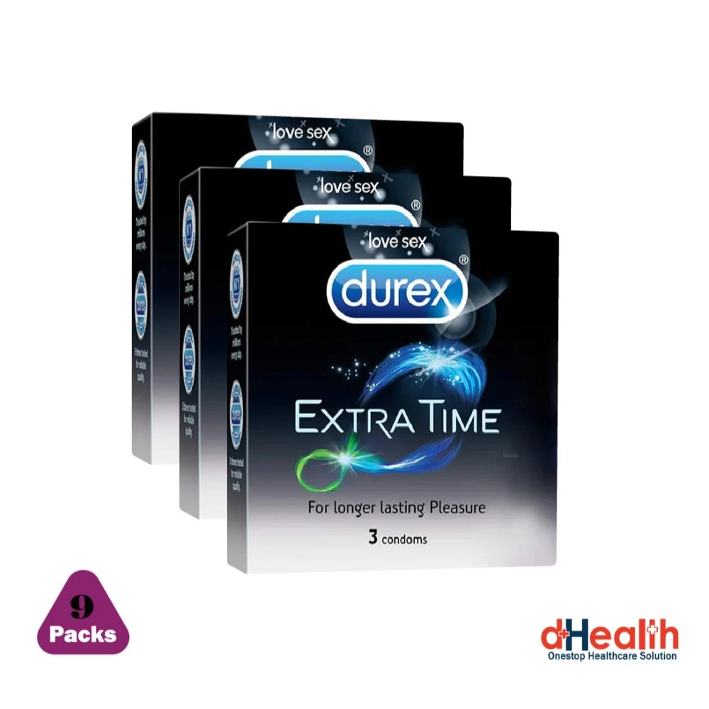 Durex - Extra Time Condom 3,s Combo Pack (3x3)=9pcs