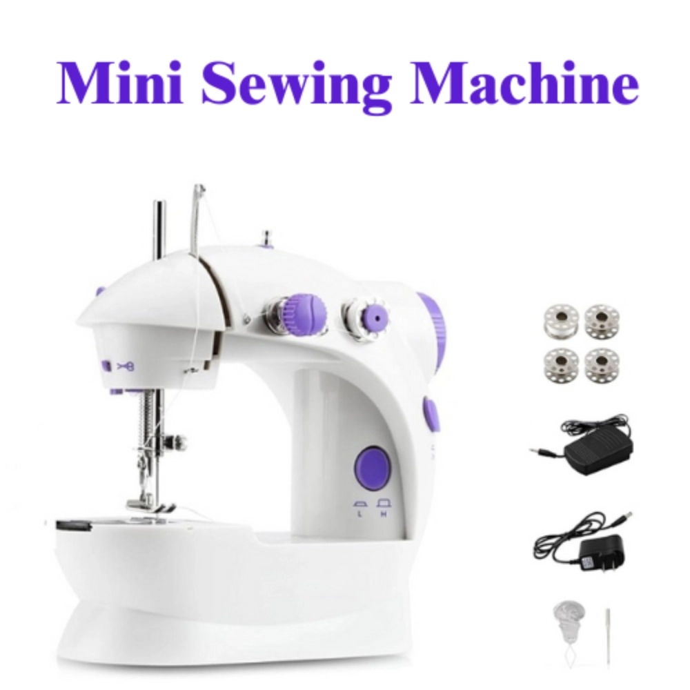 8 in 1 Electronic Sewing Machine With Paddle - White and Purple
