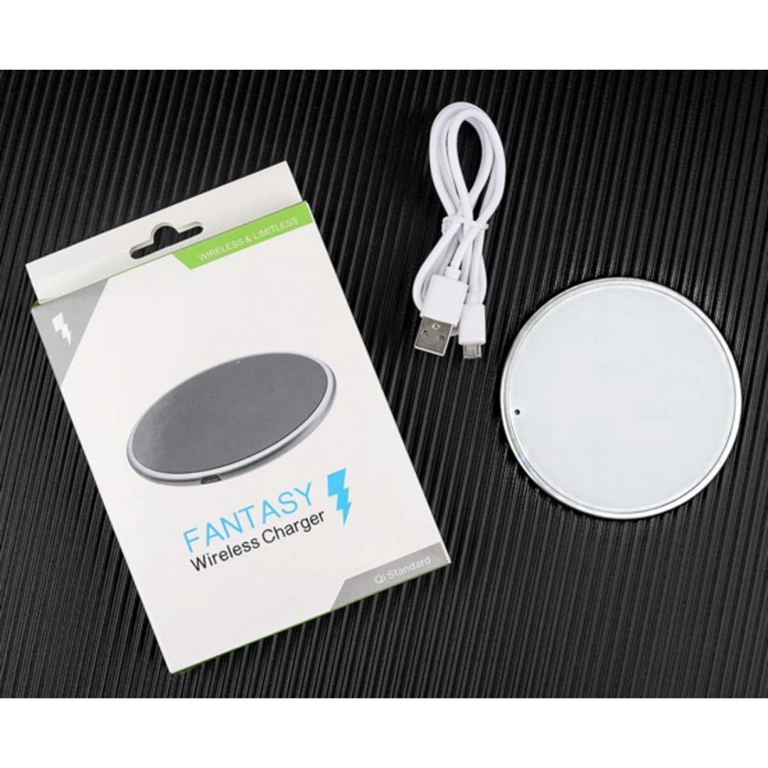 Wireless Fast Charger Charging Pad Micro Usb For Smart Phone - Black