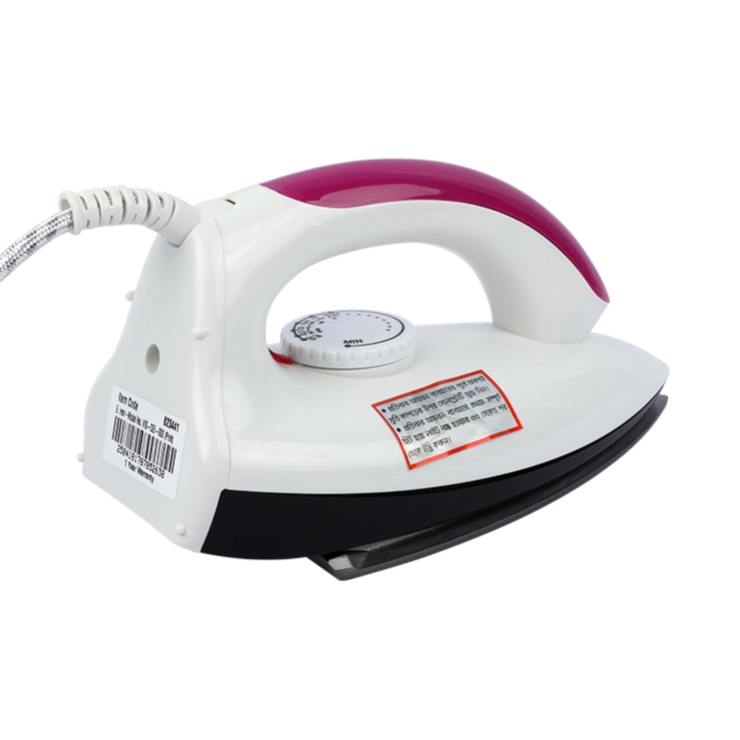 Vision Dry Iron Model Vis-Dei-002 Non-Sticky Coating Soleplate 1000Watt ...