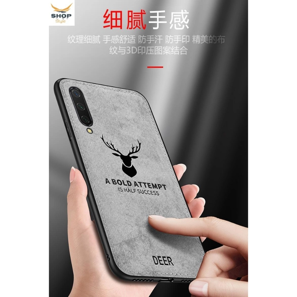 For Xiaomi Mi CC9E - Luxury Soft Fabric+PU Leather Hybrid Case Cove