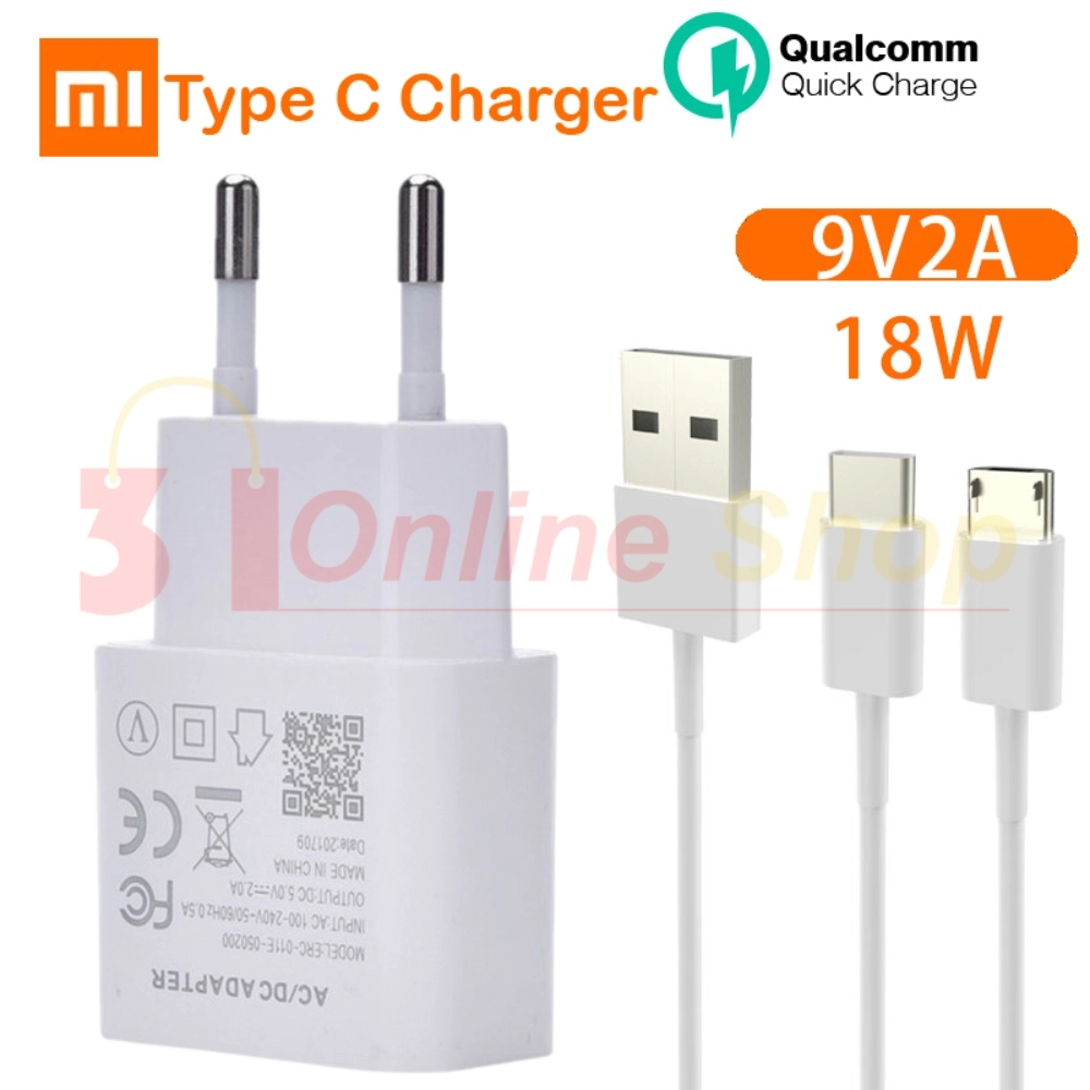 MI 18W Quick Charge 3.0 Fast Charger with Type C Cable For All Mi ...