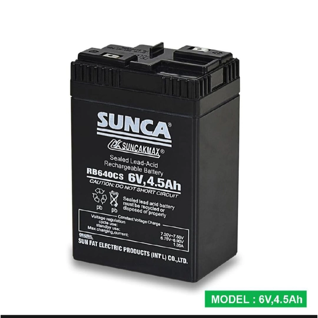 Sunca 6V 4.5Ah K A-Grade Sealed Lead-Acid Rechargeable Battery for Fan ...