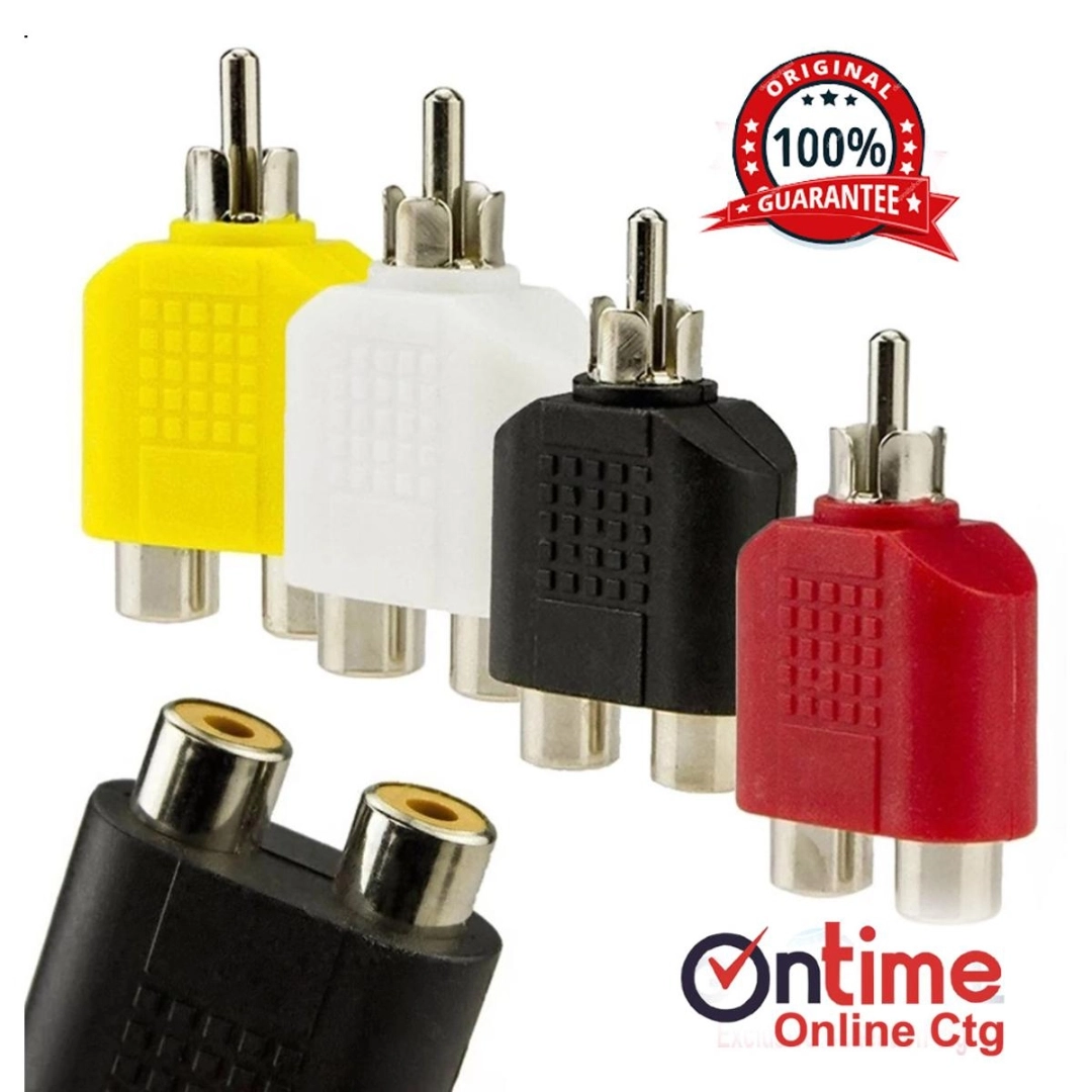 1 RCA Male to 2 RCA Female Adapter Connector, RCA Y Splitter Audio ...