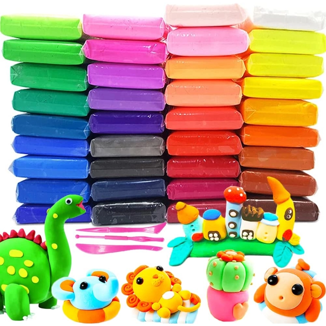 12 Colors/Set Super Light Clay with 3 Tools Air Drying Light Polymer ...