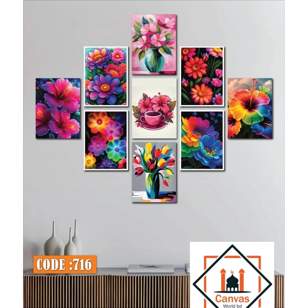 9-Piece Unique Design Wall Mate Home Decoration PVC Poster Combo Set