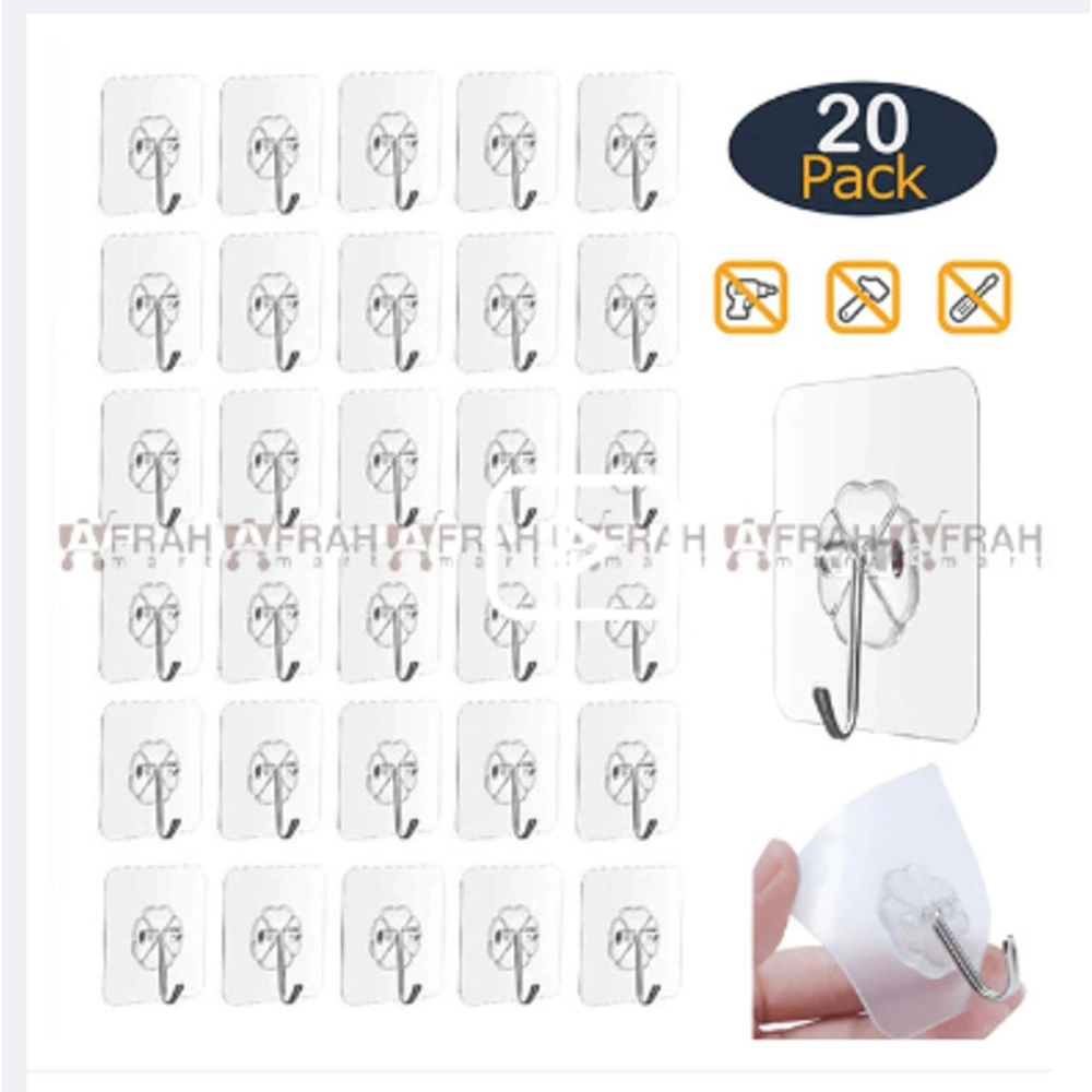 20pcs / Heavy Duty Wall Hangers Without Nails 180 Degree Rotating ...