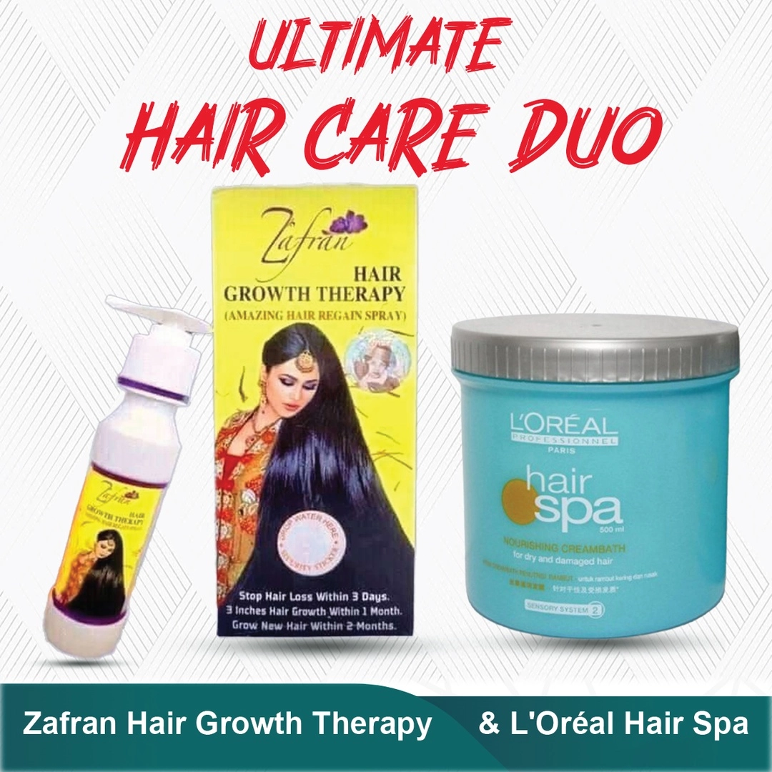 Ultimate Hair Care Combo | Zafran Hair Growth Therapy X Loreal Hair Spa