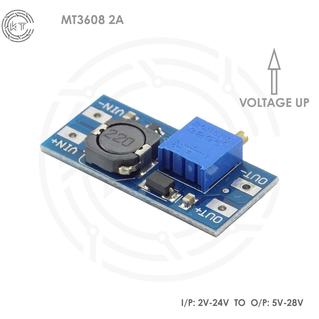 MT3608 2A DC-DC Voltage Step-Up Boost Converter – Adjustable Voltage ...