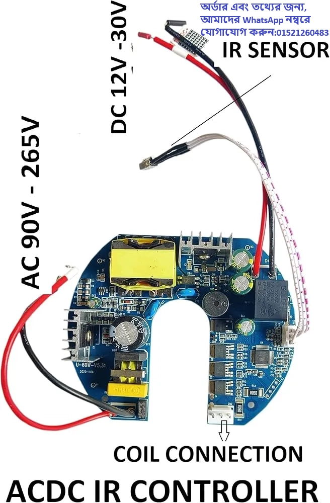 Ceiling Fan Controller PCB Circuit Board 60W AC DC Kit Remote Control ...