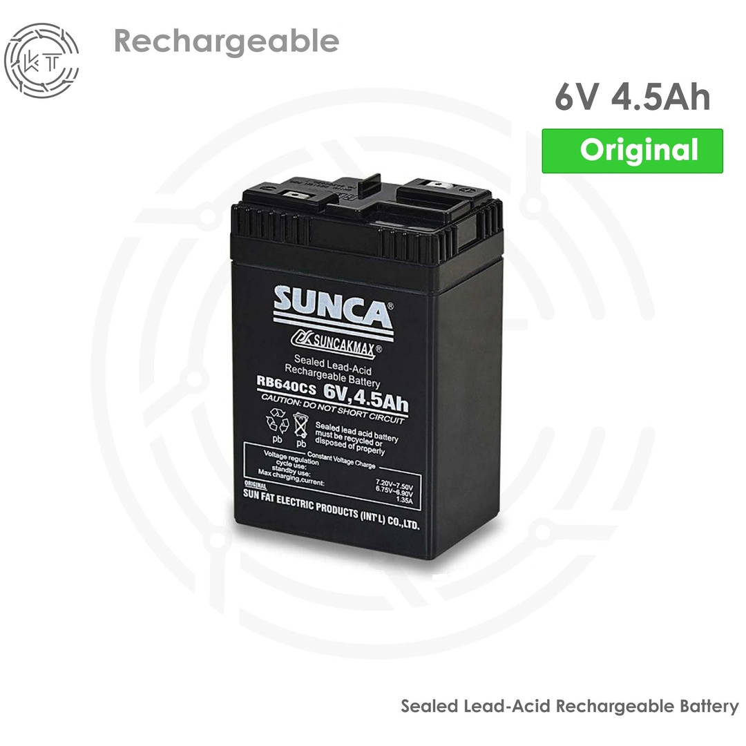Original Sunca 6V 4.5Ah Sealed Lead-Acid Rechargeable Battery for Fan ...