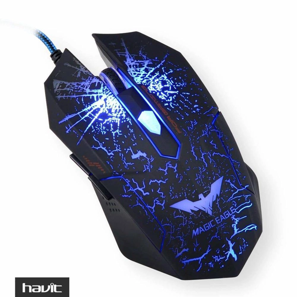 HV-MS691 Ergonomic Magic Eagle Gaming Mouse - Black and Blue