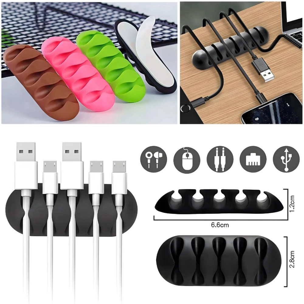 Cable Clips Self Management Holder Tidy Cord Wire Line Organizer Lead ...