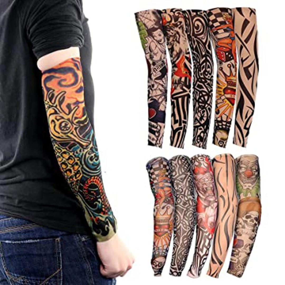 Fully Stretched Unisex Fake Tattoo Arm Sleeves 2 Pcs