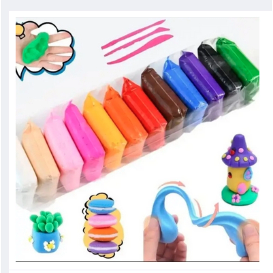 12 Pcs Colors Air Dry Clay for Kids Non-Toxic Soft & Ultra Light ...
