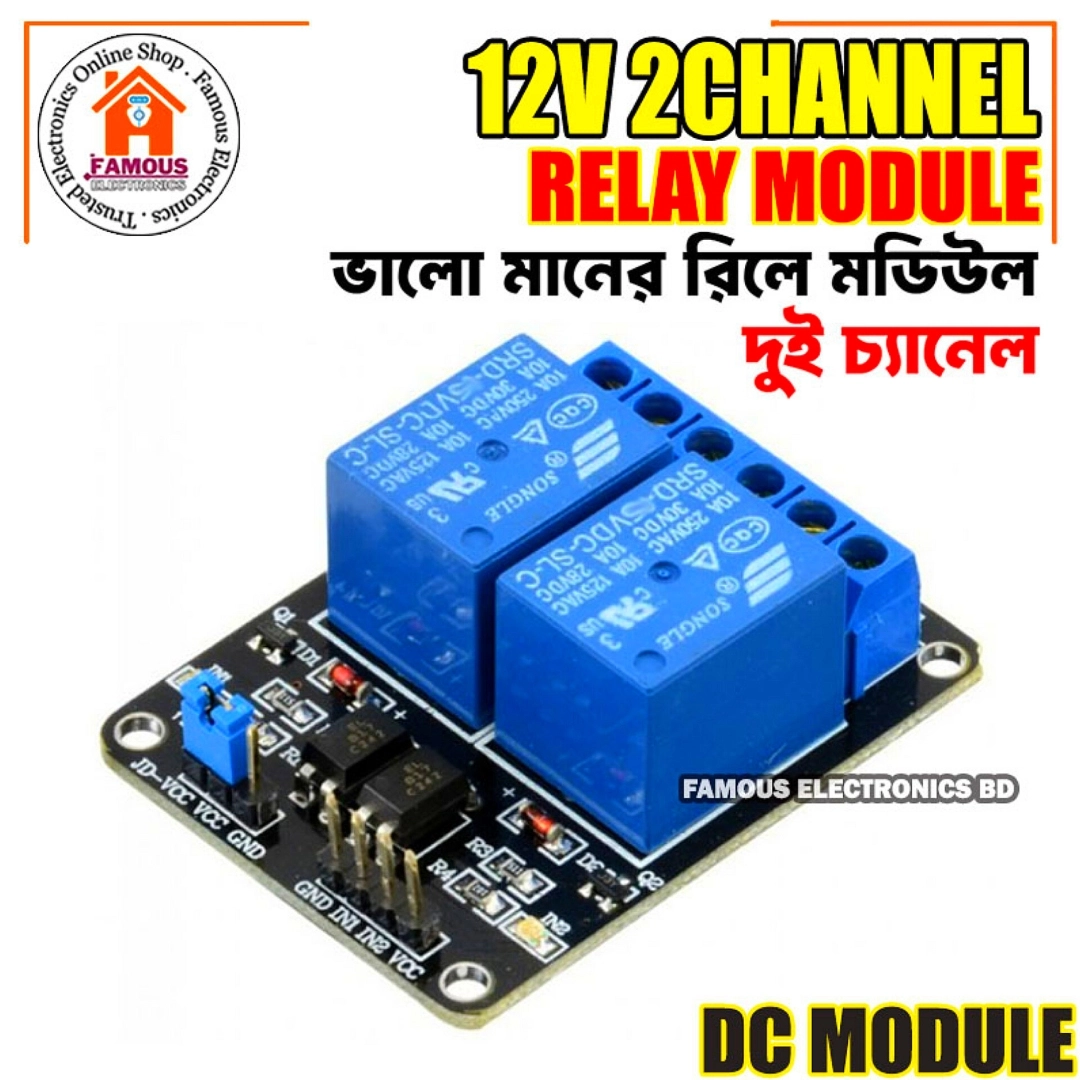 Relay Module DC 12V Dual Channel Relay Control Module With Screw ...