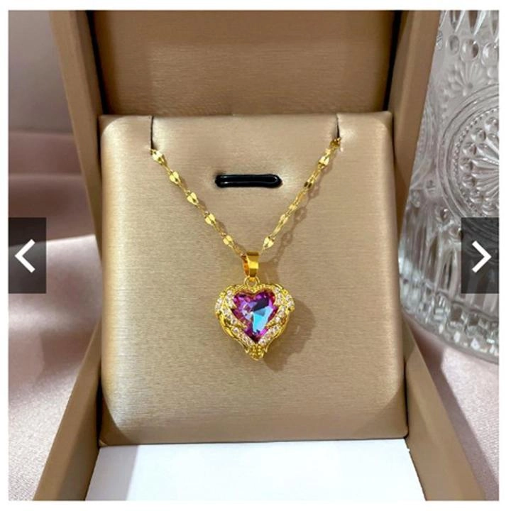 Ocean Heart Real Gold_Plating Clavicle Chain Design Neckless for ...
