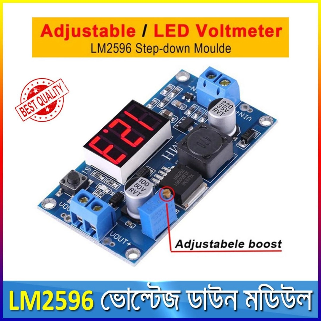 Lm2596 With Led Display Dc To Dc Adjustable Step-Down Voltage Converter 4~40V Regulator Module