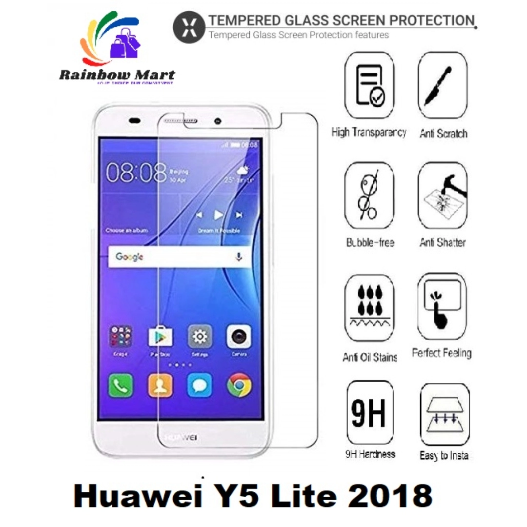 Huawei Y5 Lite 2018 Tempered Glass Screen Protector 9H Hard 2.5D ...