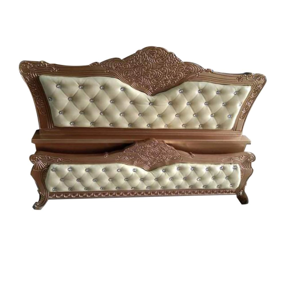 Gorgeous Noksha Bed B-786 5*7 ft Malaysiyan process wood Full Golden ...