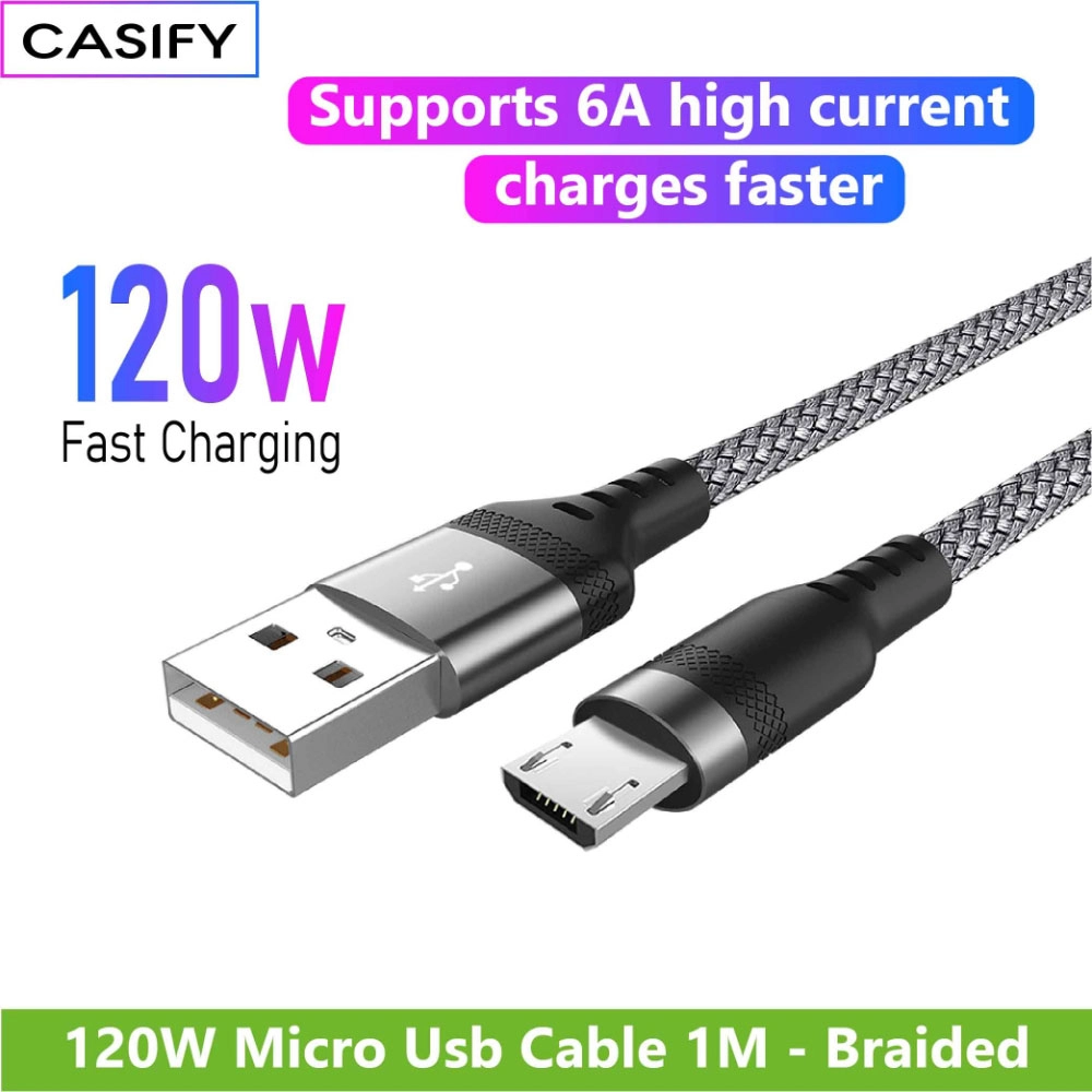 CASIFY G1 120W 6A Micro Usb Cable Type B Cable Fast Charging Cabe Micro ...