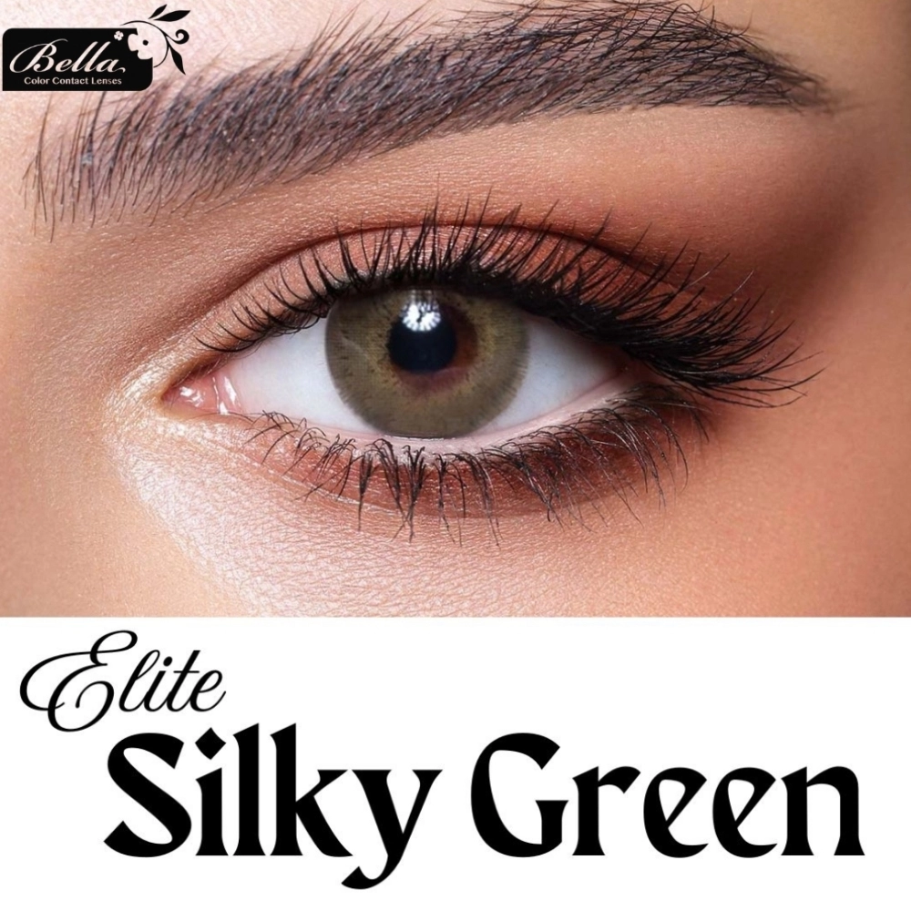 New Bella Silky Green Elite Color Contact Lens With Regular Kit Box For ...
