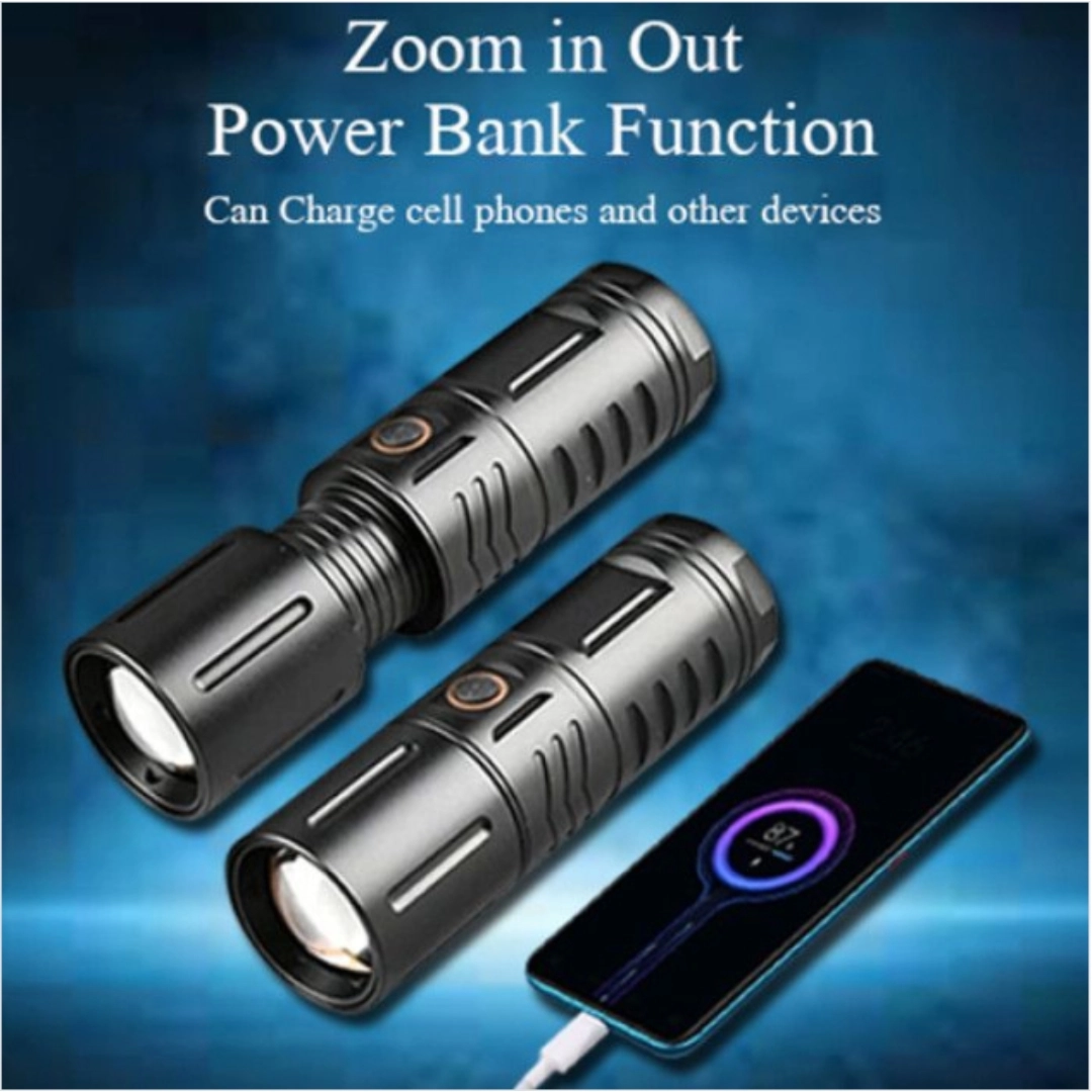 SUPER POWER TORCH LIGHT WITH POWER BANK