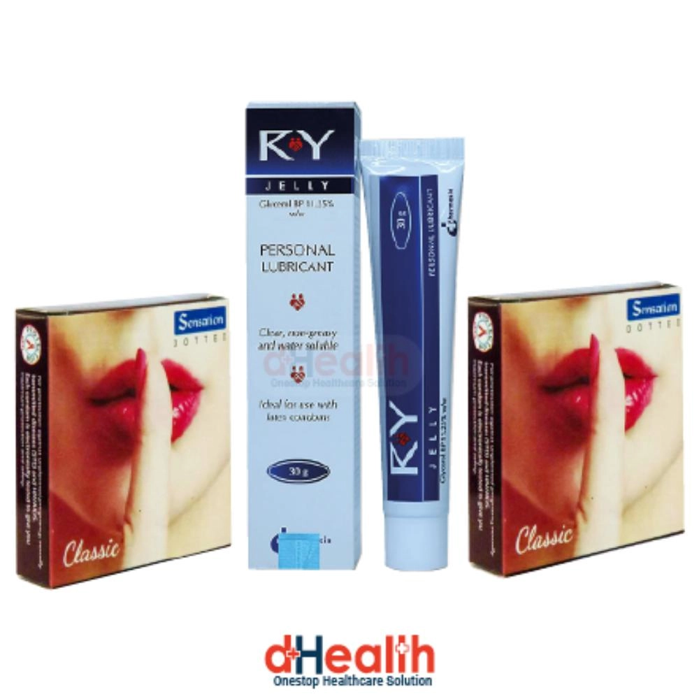 1 RY Jelly 30gm & 2 Pack (6pcs) Sensation Classic Condom