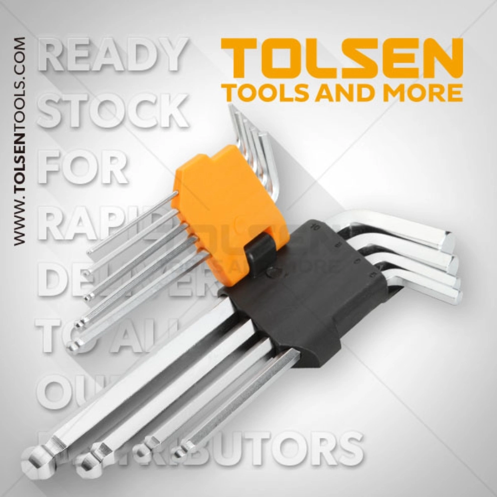 TOLSEN 9pc Ball Point Long Arm Hex Key Set 20053 - Kings Trading