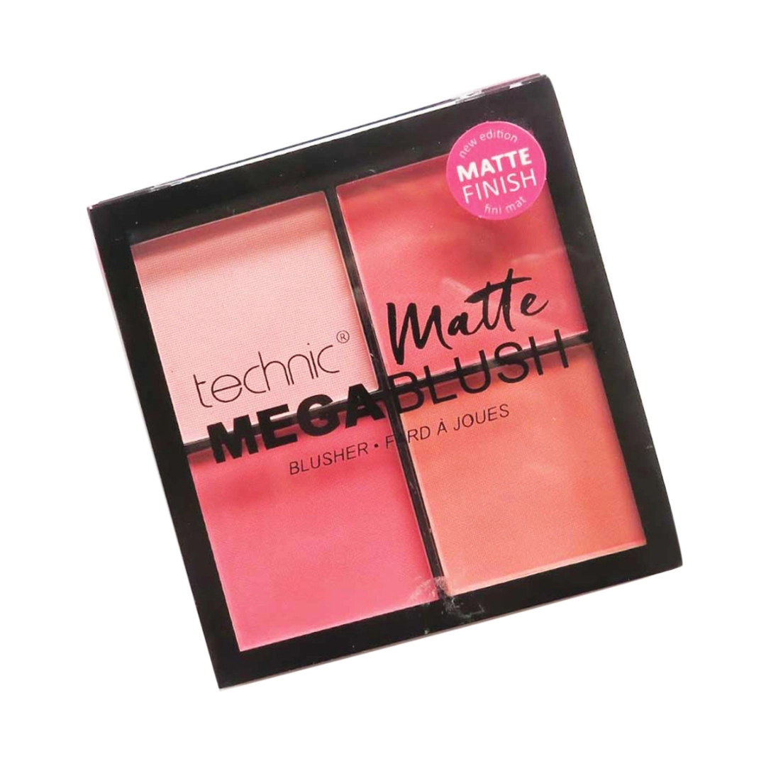 Technic Matte Mega Blush Palette - Highly Pigmented, 4 Colors, Long ...