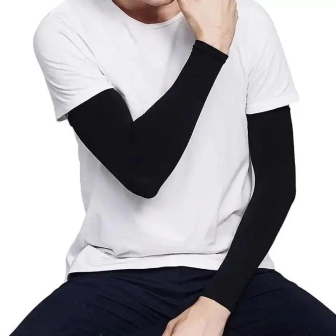 1 Pair Arm Hand Sleeve Cycle Sleeves Uv Protection for Men Women Black