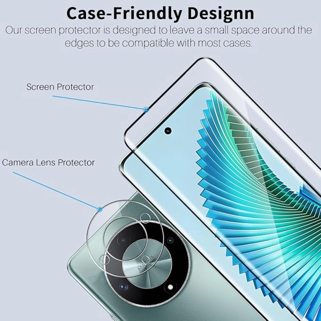 HUAWEI HONOR MAGIC 6 LITE Full HD Curved Edge Liquid UV Tempered Glass ...