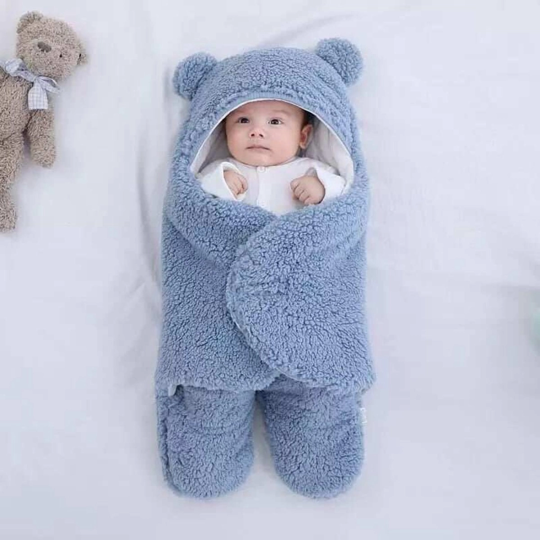 Ultra-Soft Fluffy Fleece Newborn Receiving Blanket - Baby Sleeping Bag ...