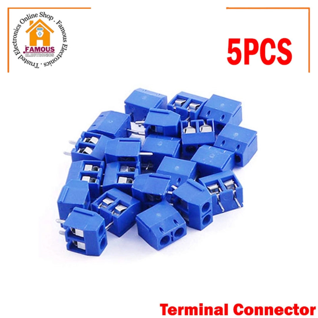 5Pcs- 2Pin BLUE Color KF301-2P 2 Pin Plug-In PCB Mount Straight Screws ...