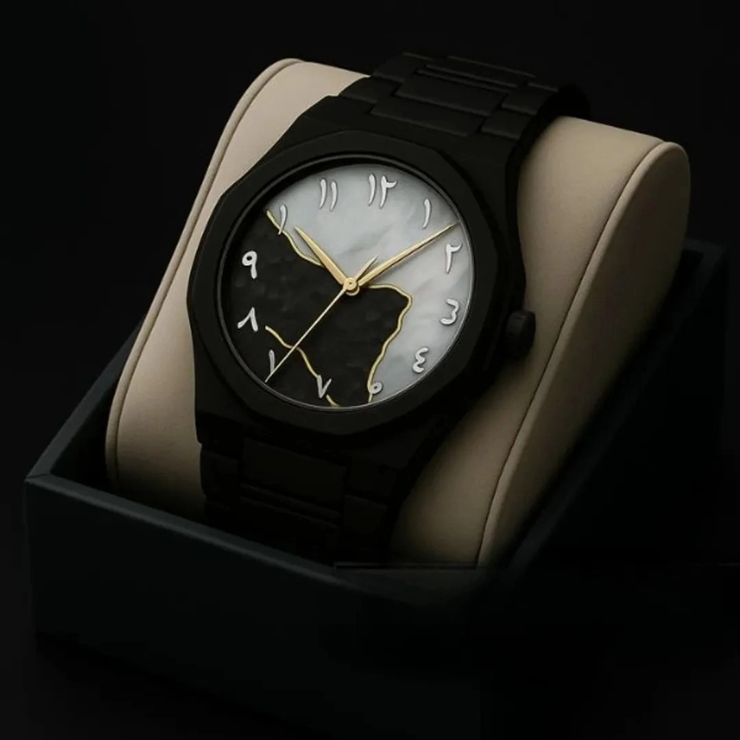 Arabic Watch Waterproof Men's Quartz Watch Black PC Plastic watch for ...