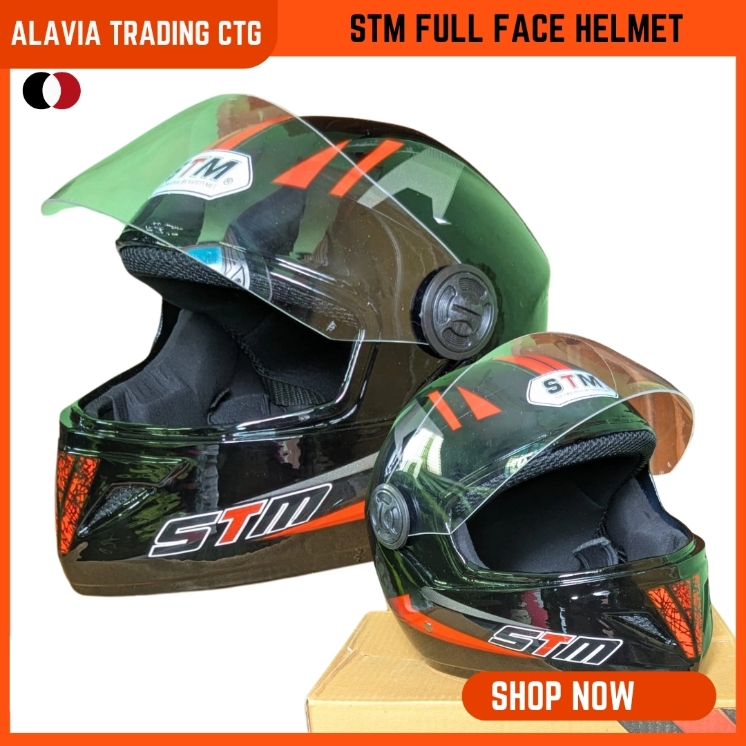 Full Face Stm Bike Helmet - Black & Red Graphics